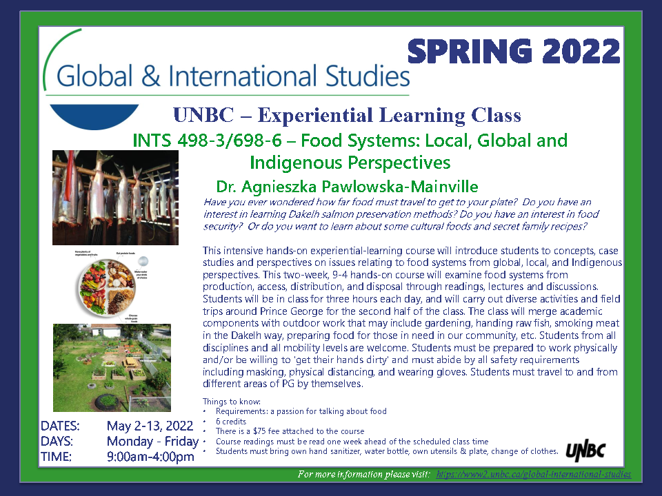 INTS 498/698 - Experiential Learning | UNBC